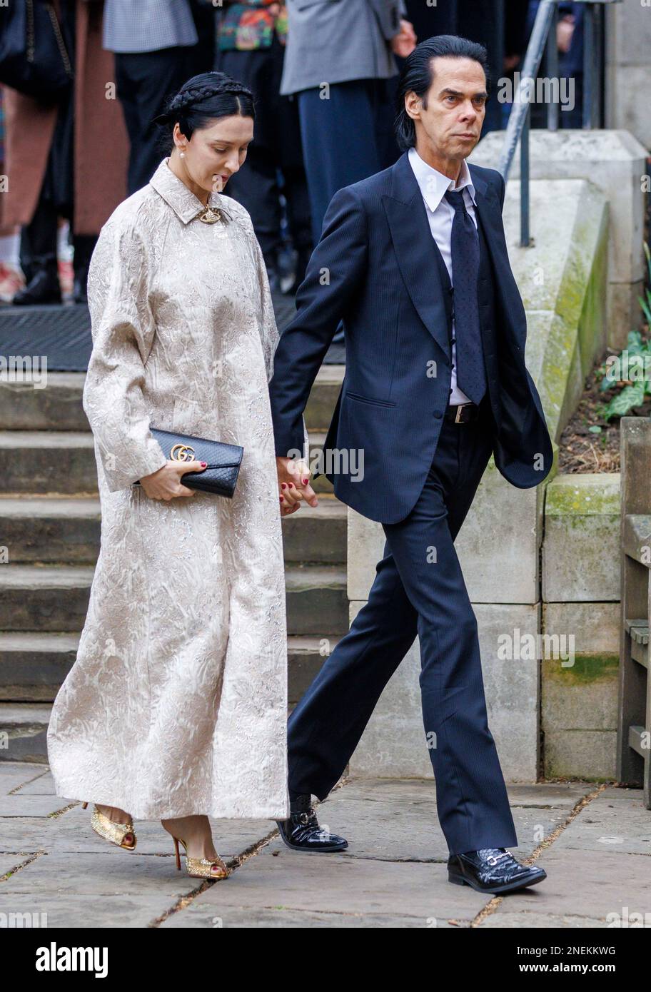 London, UK. 16th Feb, 2023. Nick Cave andf wife Susie Family, friends ...
