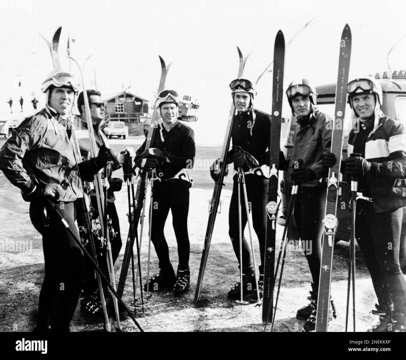 U.S. Men team at ?Le Recoin?, Chamrousse, France on Feb. 2, 1968 before ...