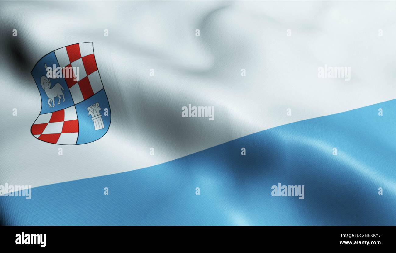 3D Illustration of a waving Hungary city flag of Dunaujvaros Stock ...