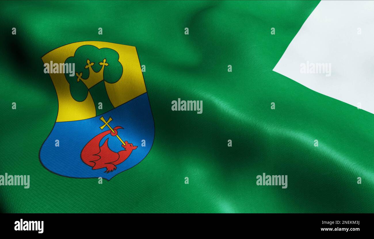 3D Illustration of a waving Hungary city flag of Erd Stock Photo - Alamy