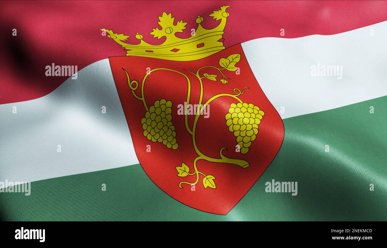 3D Illustration of a waving Hungary city flag of Gonc Stock Photo - Alamy