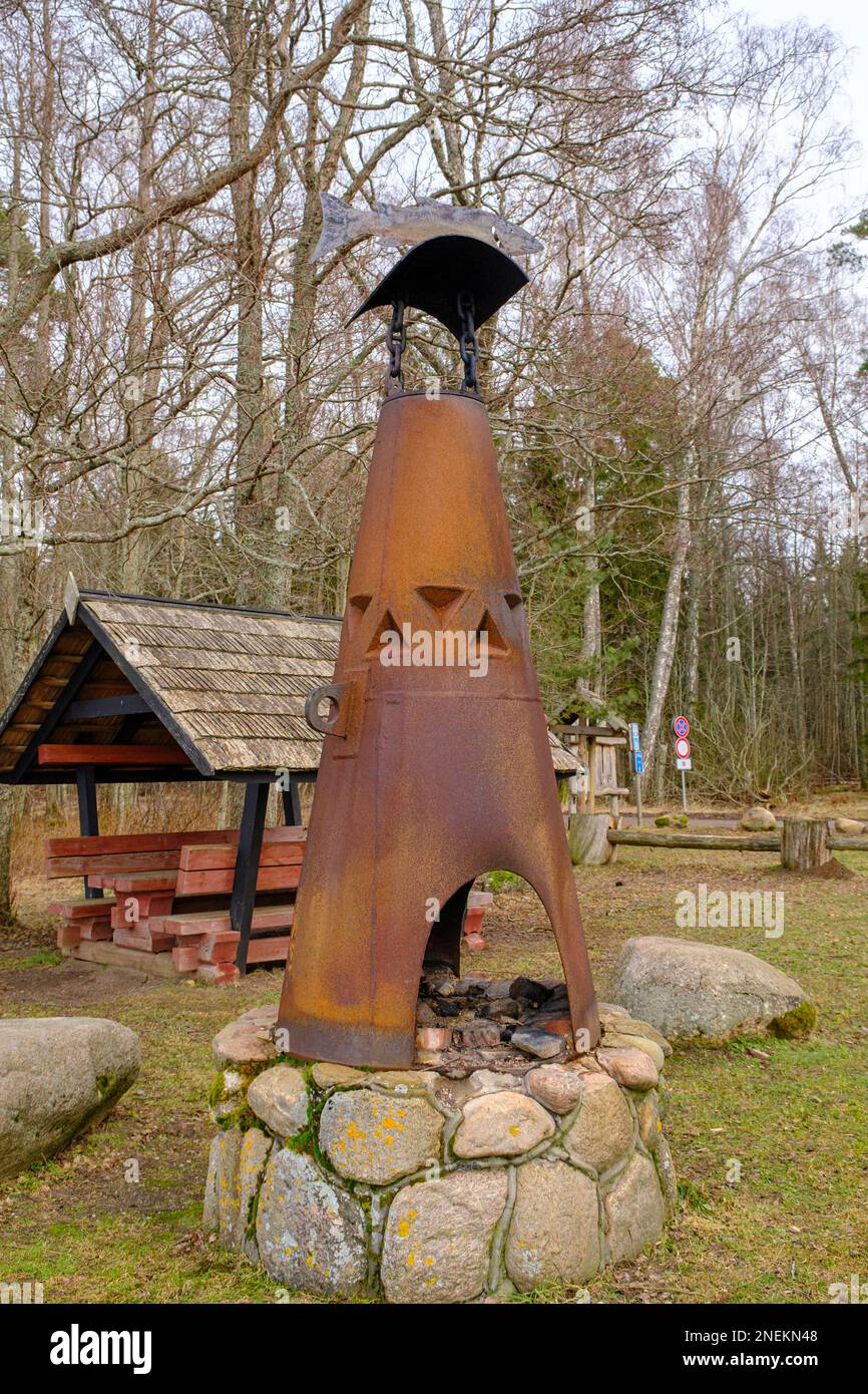 A fire place built of stone to prevent fire. Creative interesting fire ...