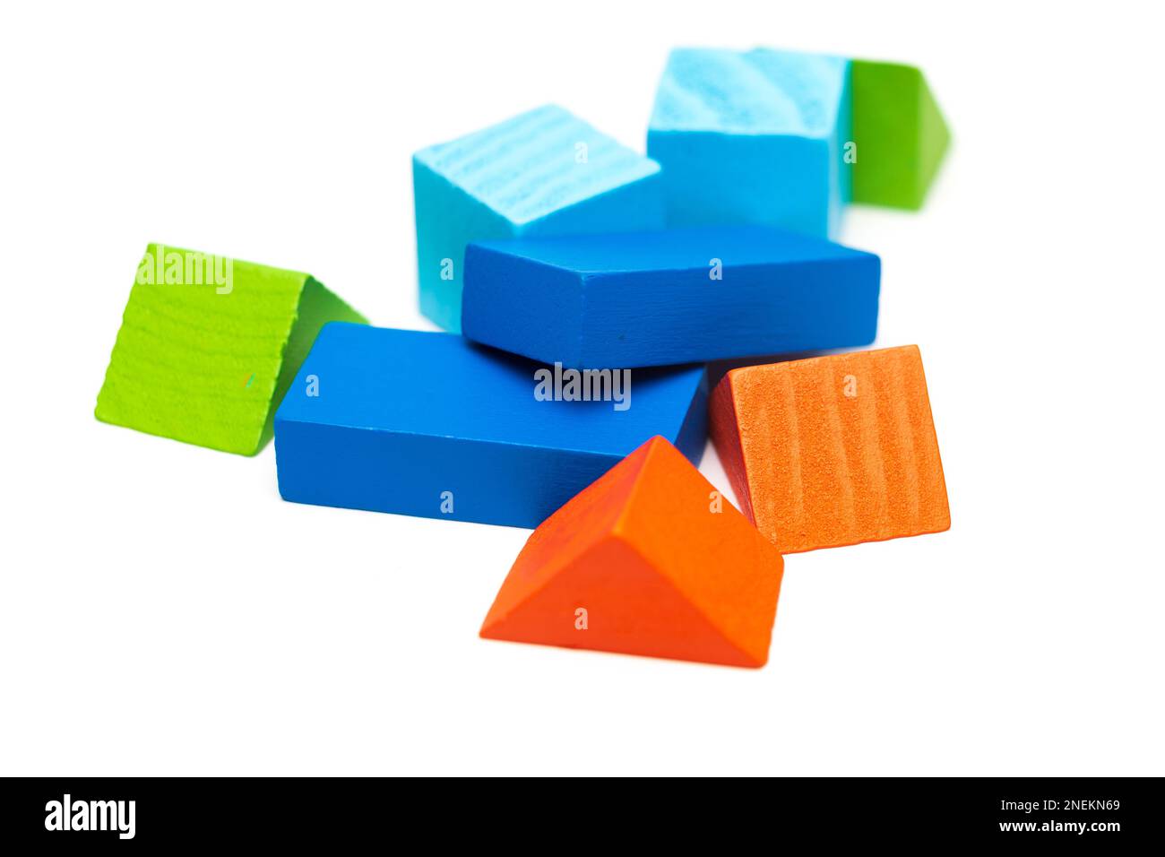 house toy blocks isolated white background, little wooden home, A ...