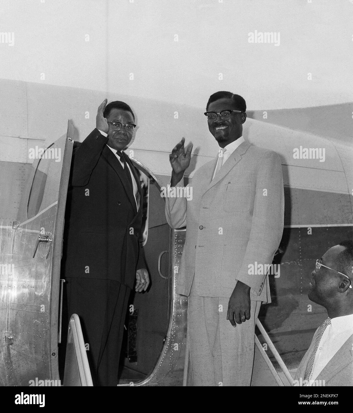 President Joseph Kasavubu, left, and Premier Patrice Lumumba of the ...