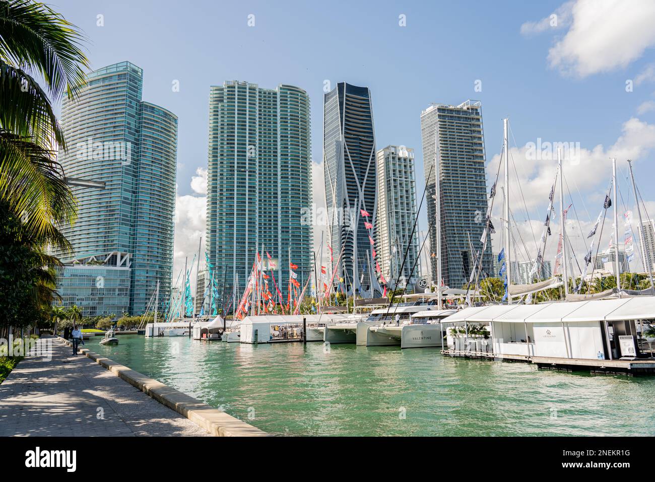Miami, Florida, USA - February 15, 2023: Miami International Boat show ...