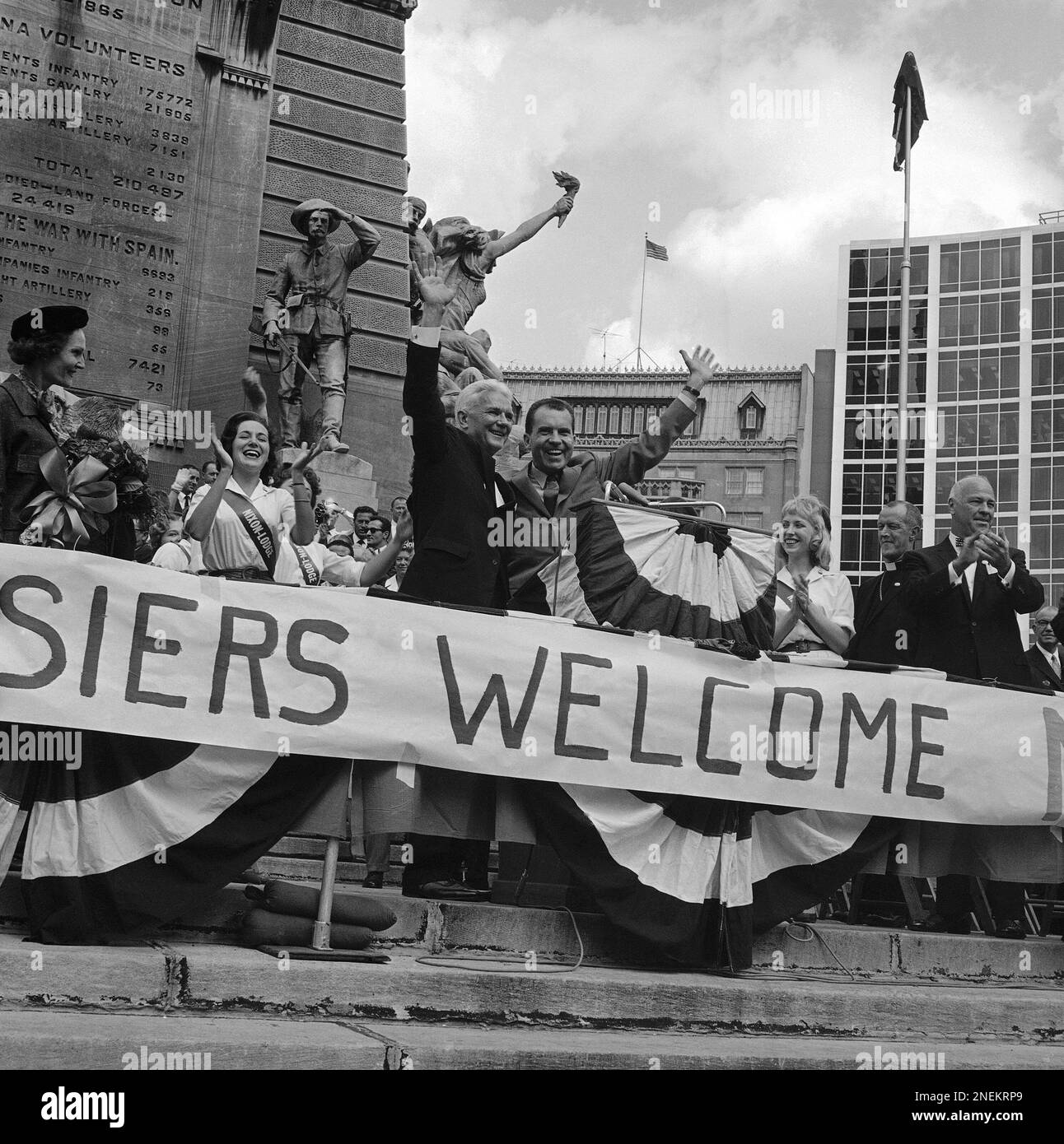 Vice President Richard Nixon, right, and Indiana?s Lt. Gov. Crawford ...