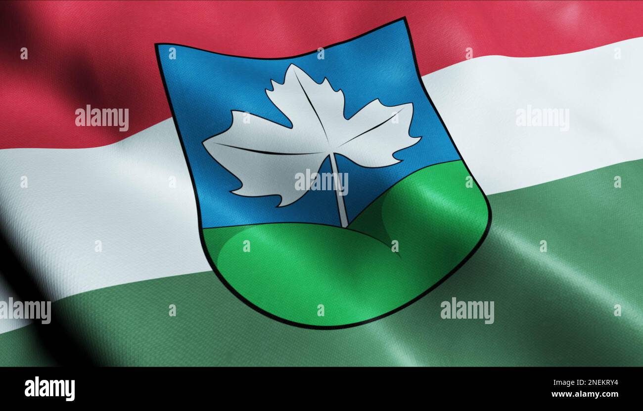 3D Illustration of a waving Hungary city flag of Retsag Stock Photo - Alamy