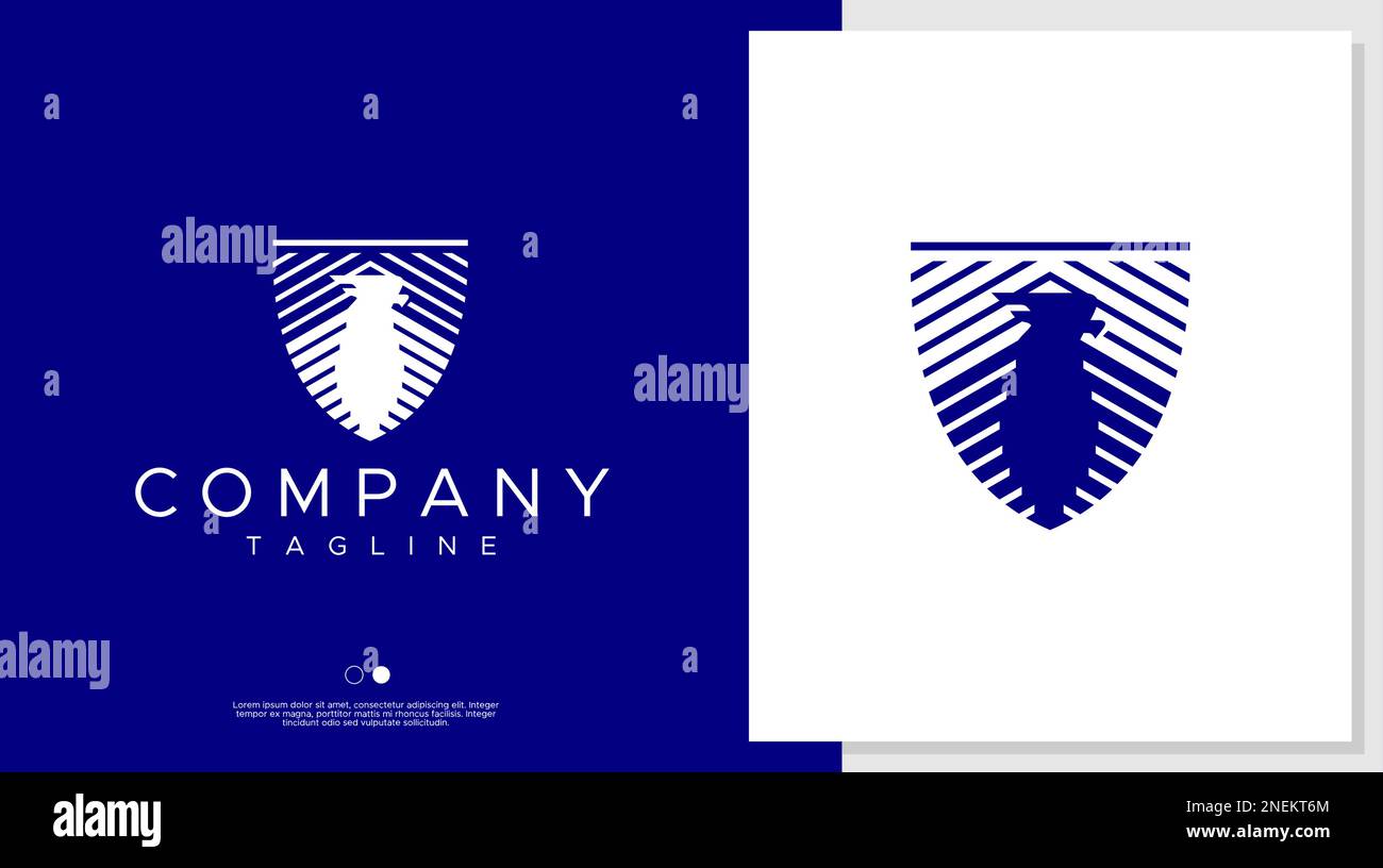 Modern eagle bird shield logo design vector. Luxury line hawk logo ...