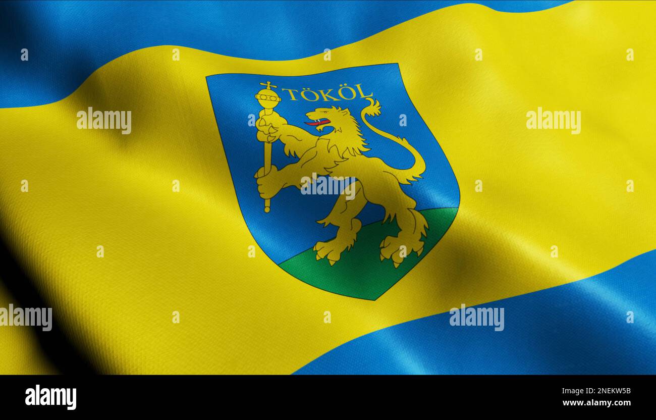 3D Illustration of a waving Hungary city flag of Tokol Stock Photo - Alamy