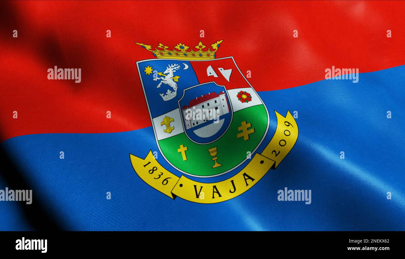 3D Illustration of a waving Hungary city flag of Vaja Stock Photo - Alamy