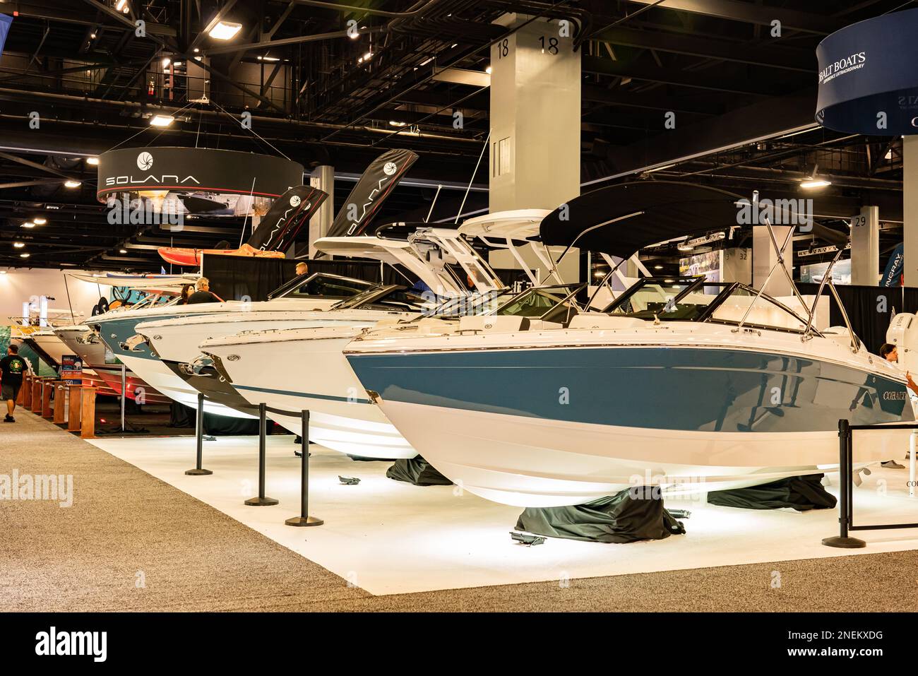 Miami, Florida, USA - February 15, 2023: Miami International Boat show ...