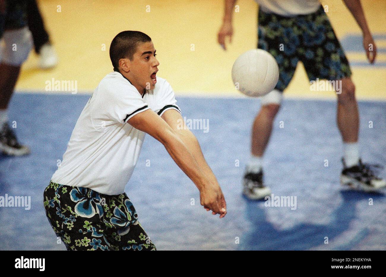 University of Hawaii?s Jorge Alifonso returns ball during match with ...