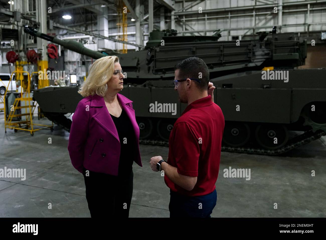 Secretary of the Army Christine Wormuth looks over the latest version ...