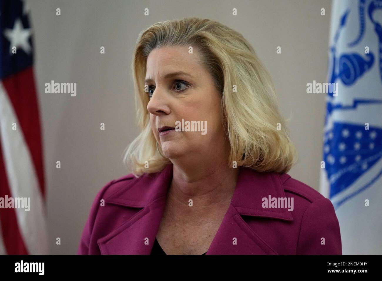 Secretary of the Army Christine Wormuth addresses the media after ...