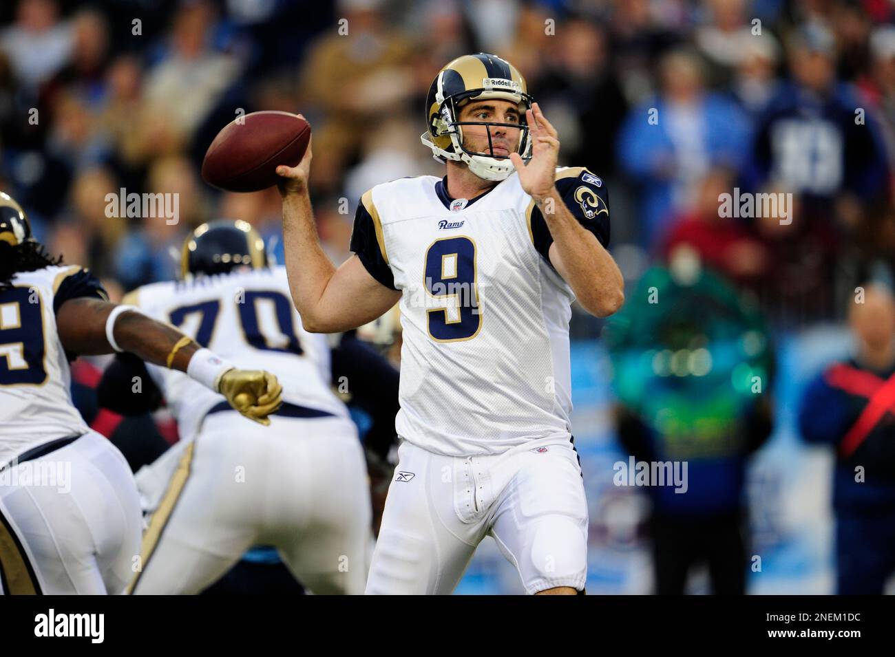 St. Louis Rams quarterback Keith Null passes against the Tennessee ...