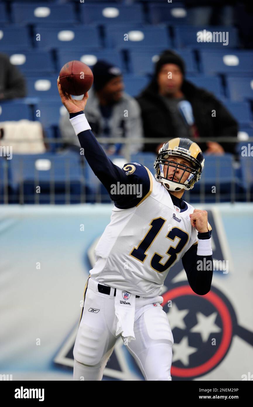St. Louis Rams quarterback Mike Reilly warms up before the start of an ...