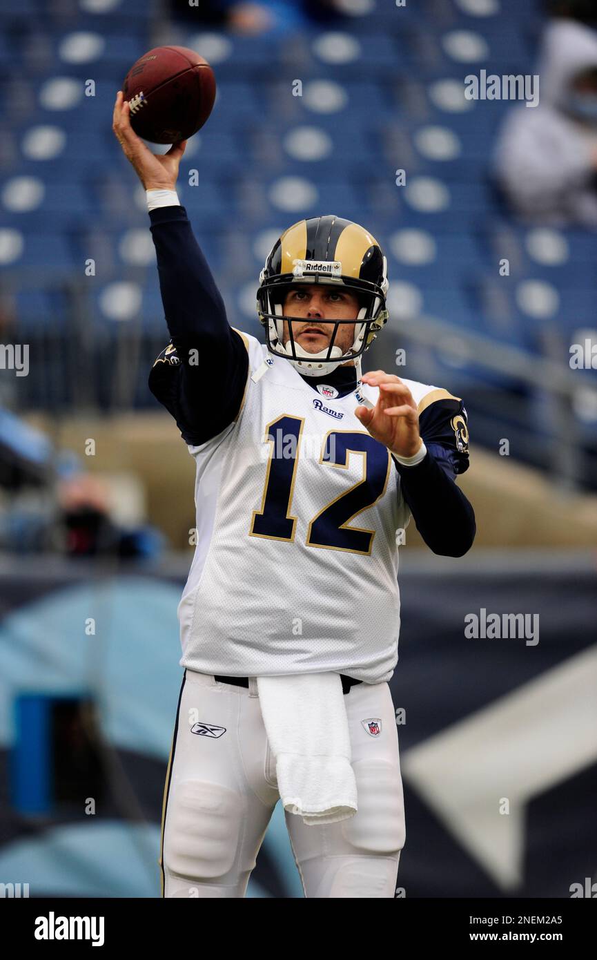 St. Louis Rams quarterback Kyle Boller warms up before the start of an ...