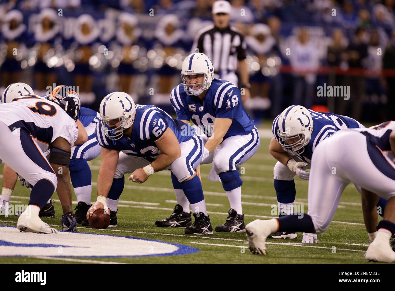 Indianapolis Colts quarterback Peyton Manning takes the snap form ...