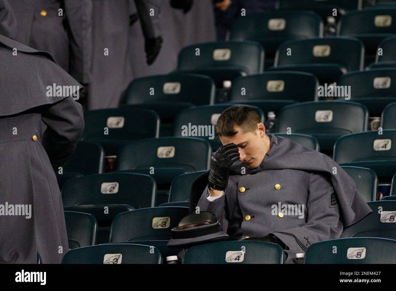 An Army cadets reacts after Army lost 17-3 to Navy in an NCAA college ...