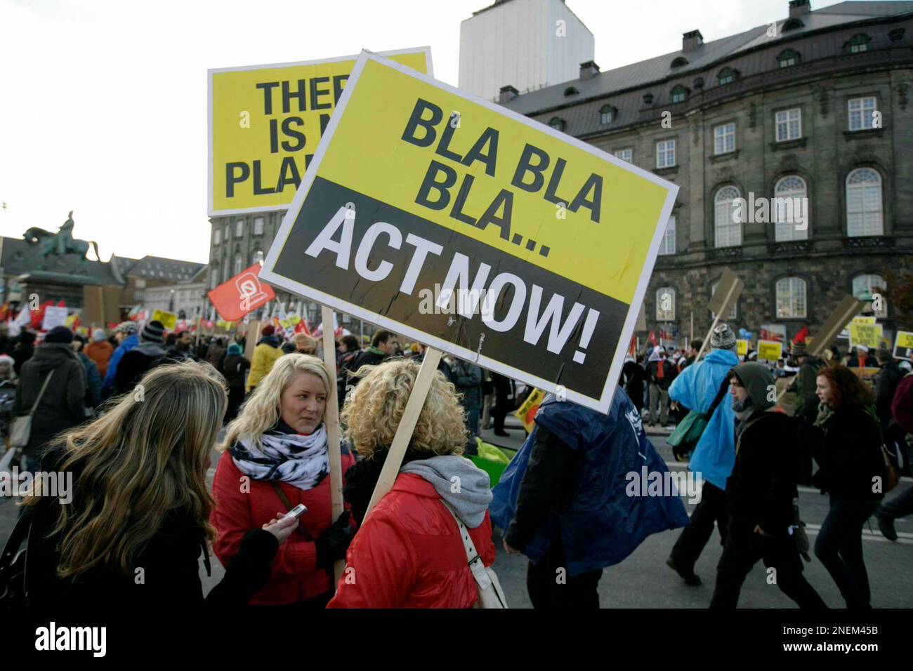 Some of thousands of people demonstrating on the the street in central ...