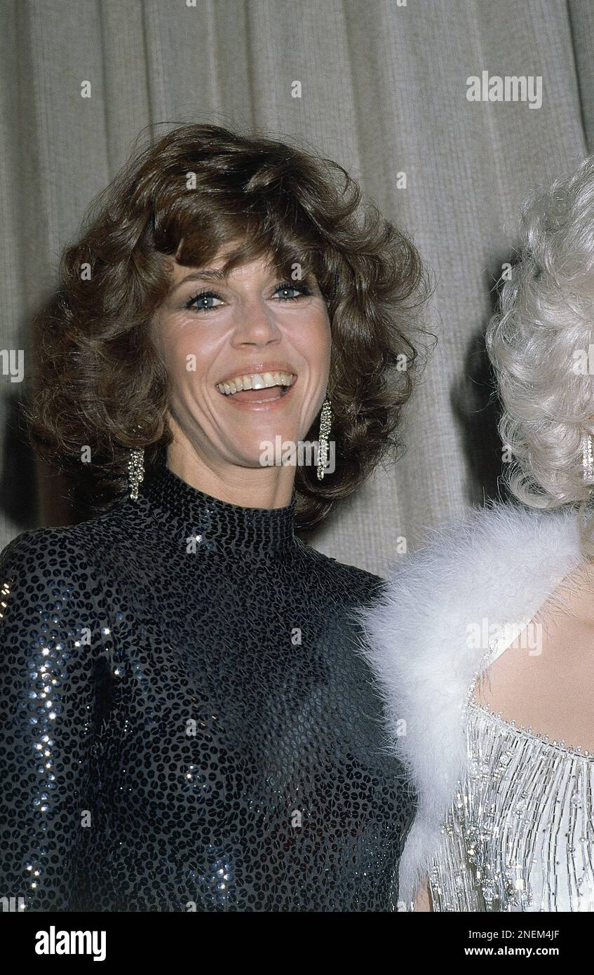 Actress Jane Fonda shown at a party following the premiere of her movie ...