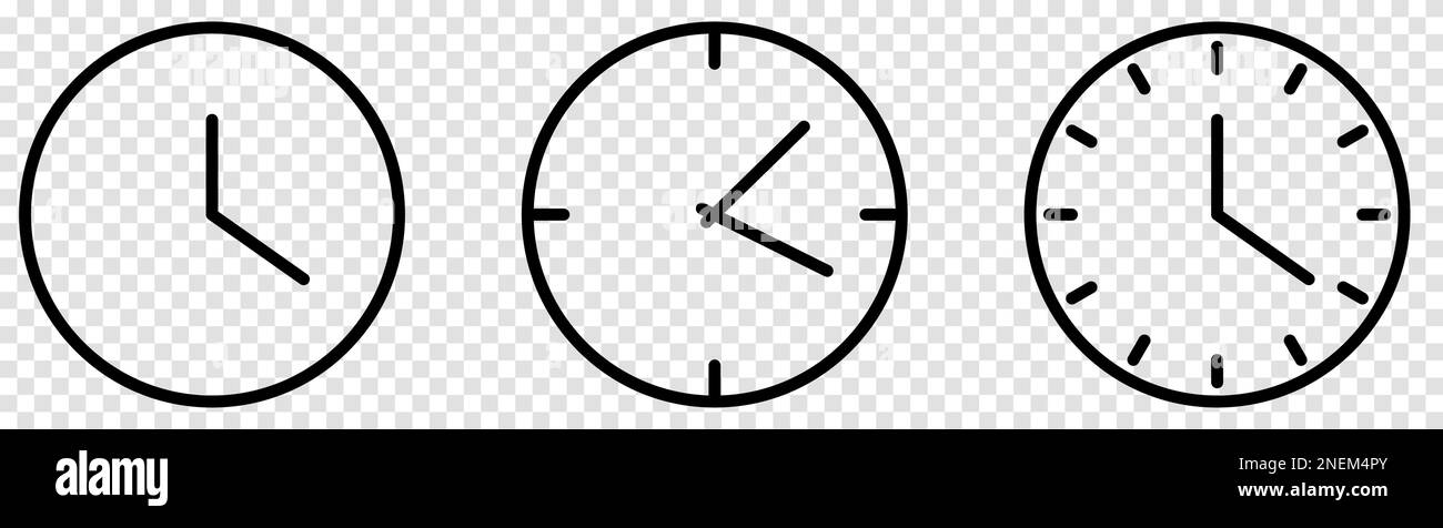 Clock line icons. Time symbol. Vector illustration isolated on ...