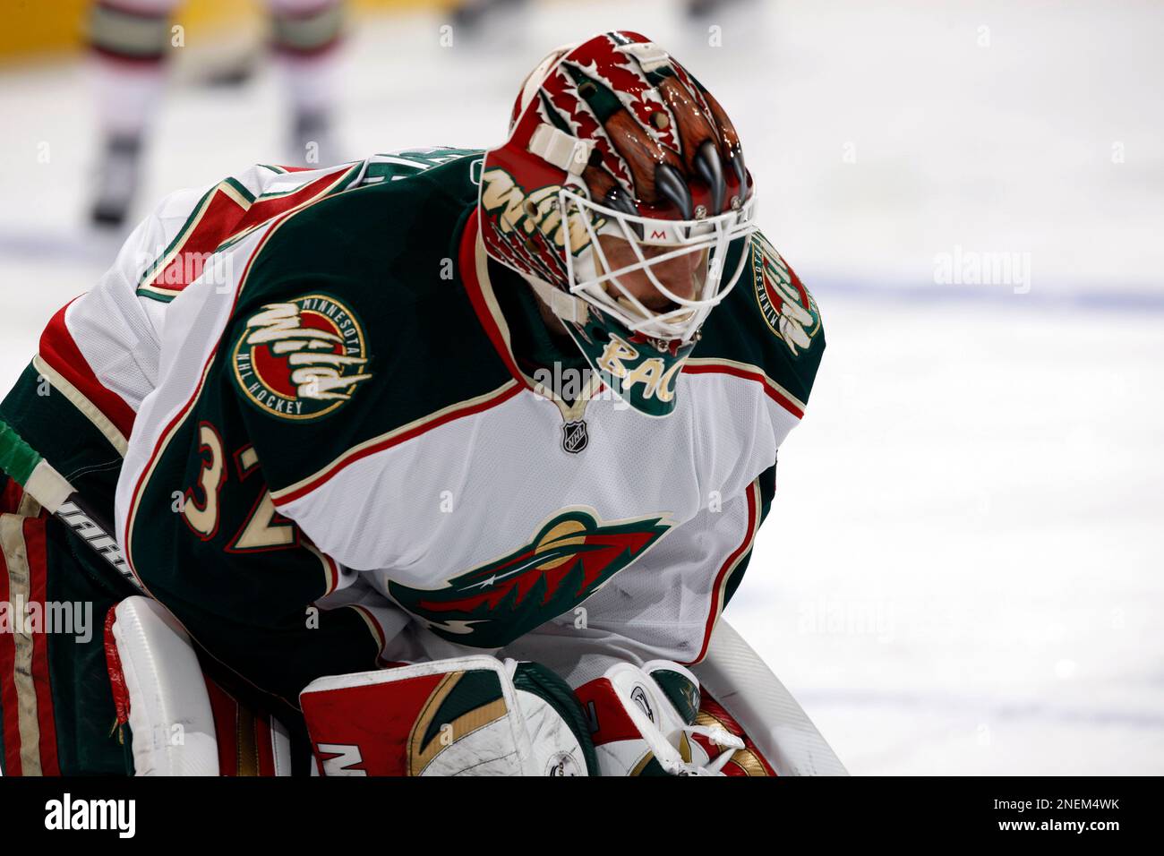 Minnesota Wild goalie Niklas Backstrom, of Finland, warms up before ...