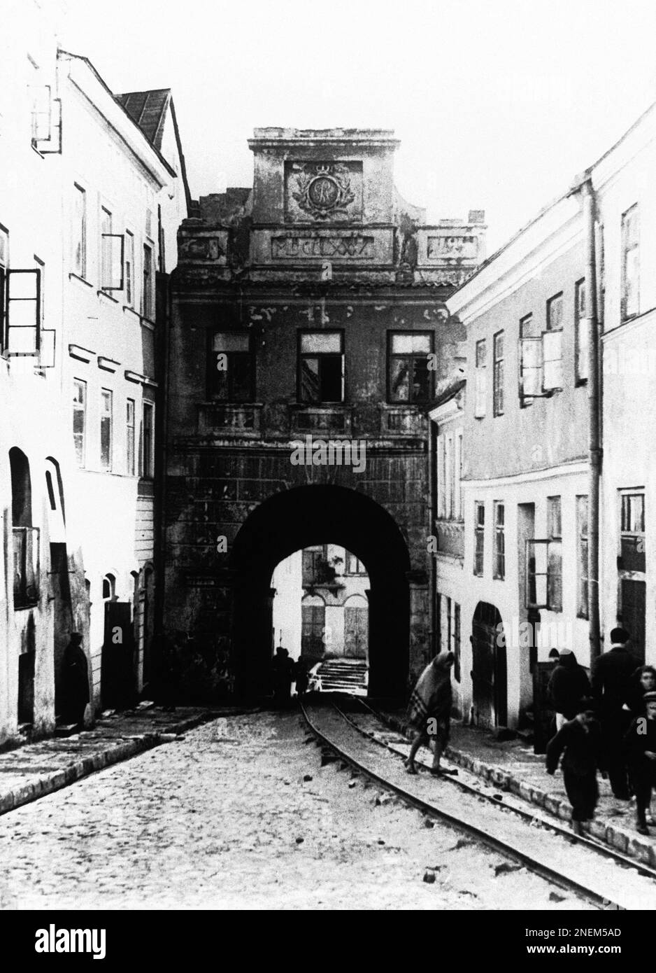 The entrance to one of the ghettoes in the Polish town of Lublin ...
