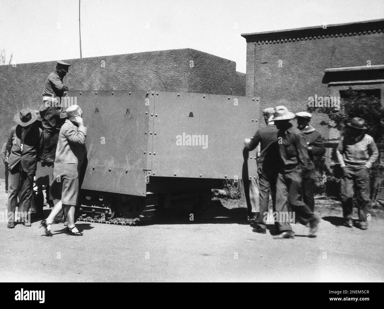 This rebel tank, improvised from an agricultural tractor, was captured ...