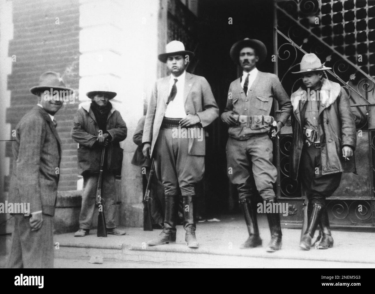 General Miguel Valle, second from right, commander of the Revolutionary ...