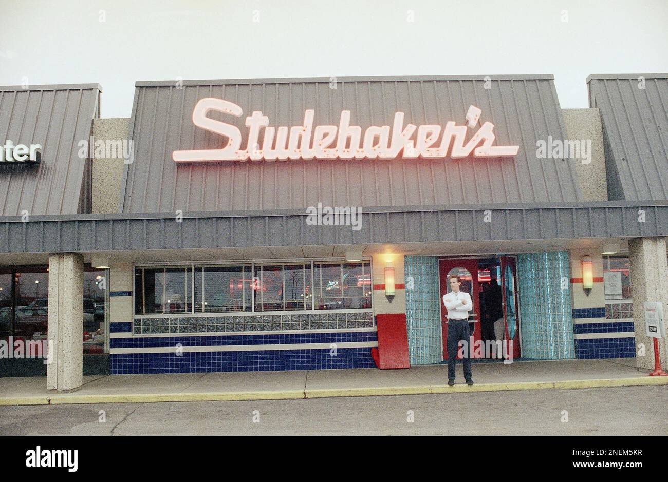 A man stands outside Studebaker?s, Walter Payton?s restaurant, in ...
