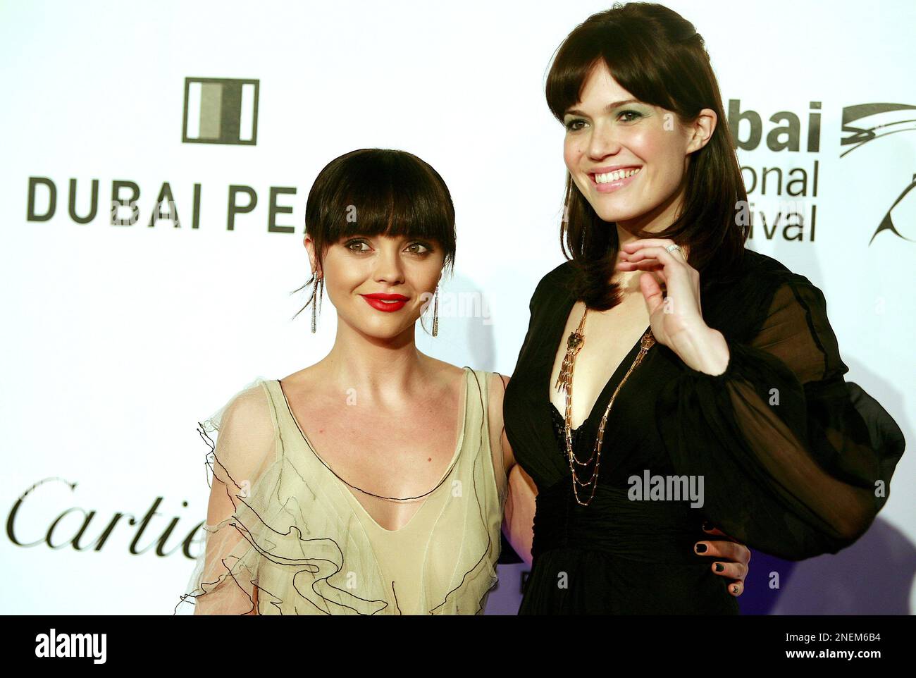 American actress Christina Ricci (left) and Mandy Moore arrive at the ...