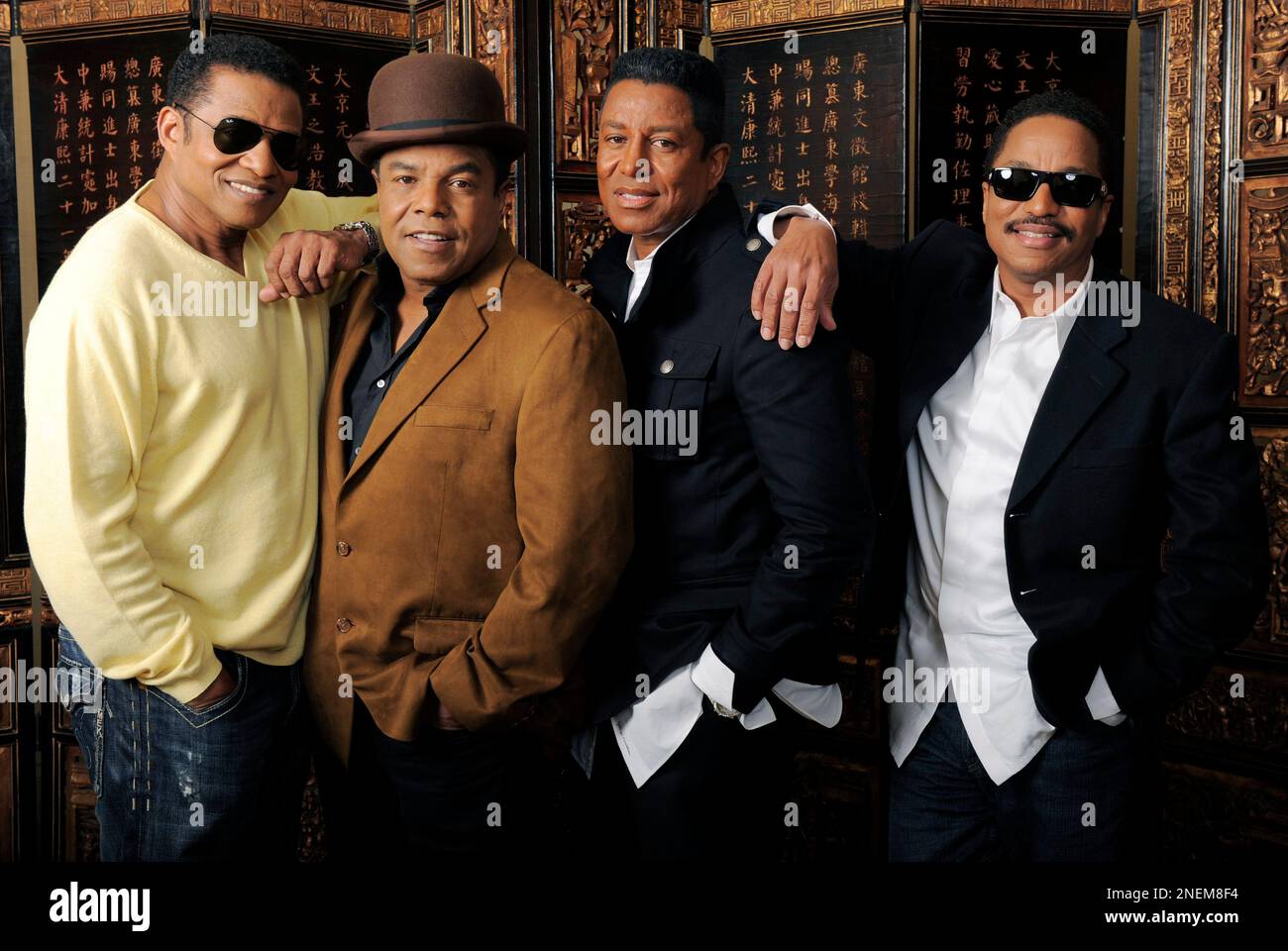 From left, brothers Jackie Jackson, Tito Jackson, Jermaine Jackson and ...