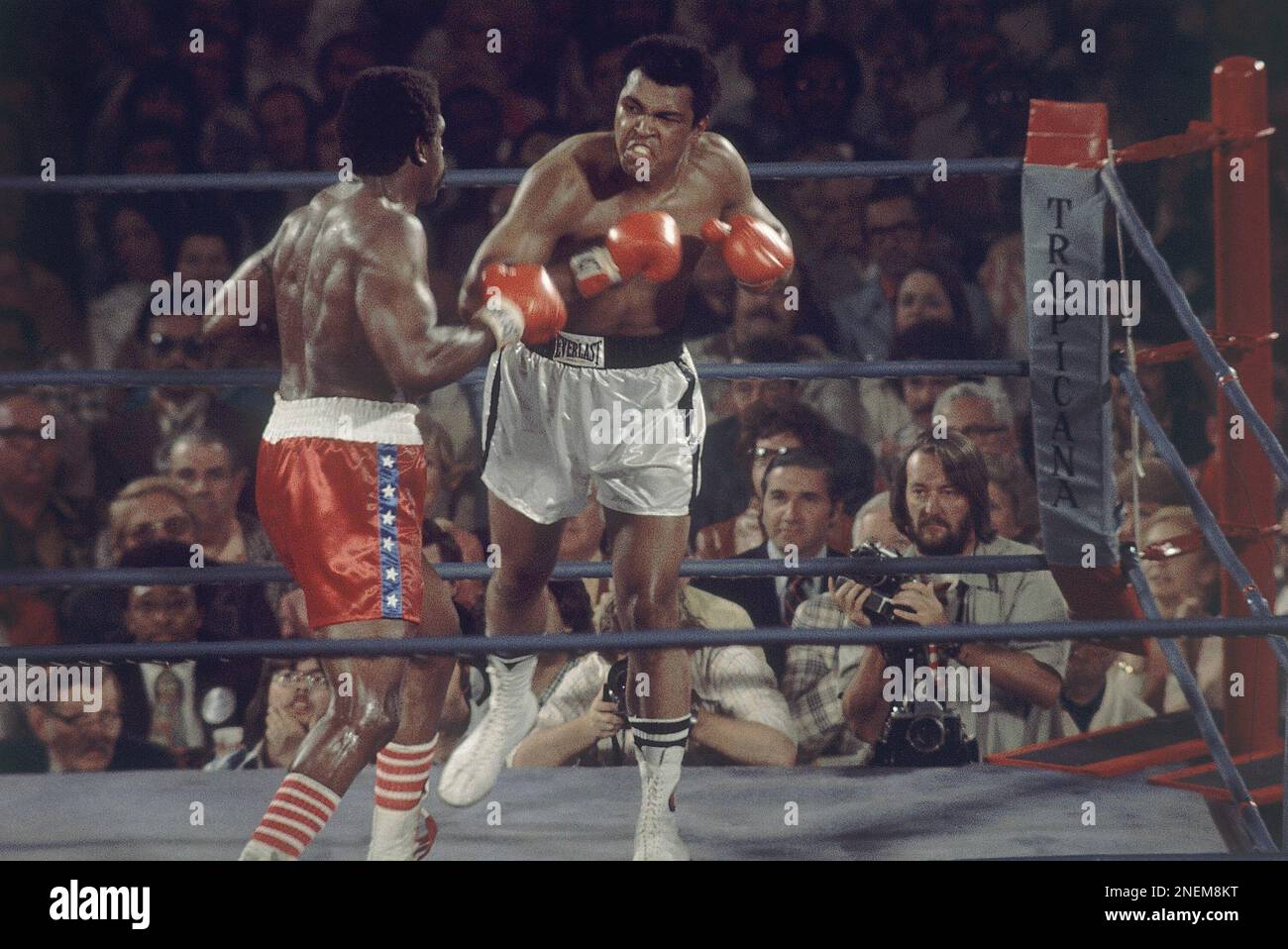Muhammad Ali won a TKO in the 11th round with opponent Ron Lyle, left ...
