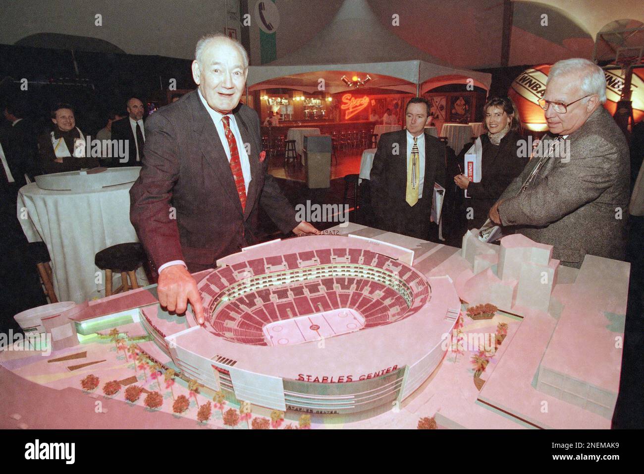 John Ferraro, President of the Los Angeles City Council, points to a ...