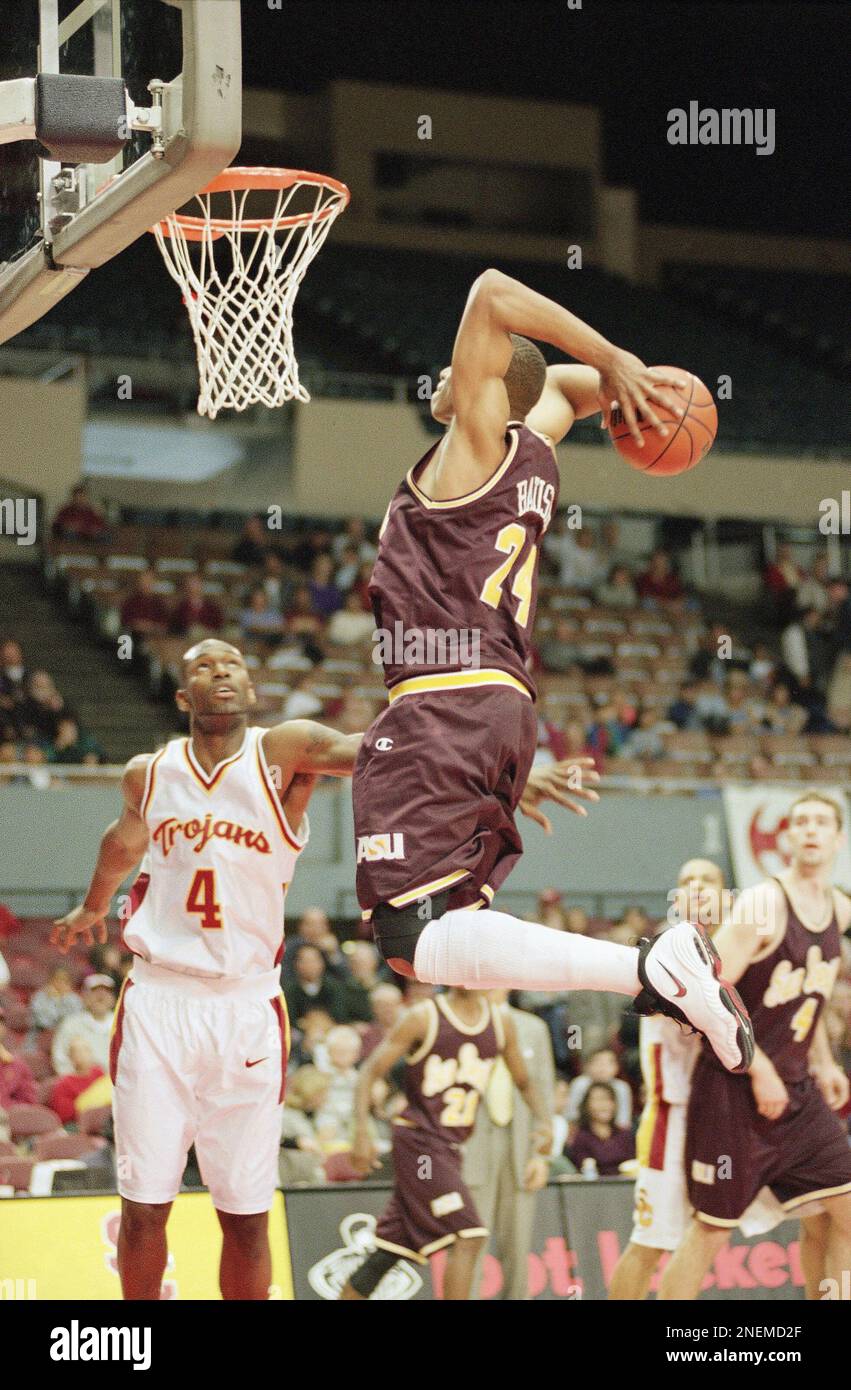 Arizona State Sun Devils? Mike Batiste (24) flies across the court on a ...