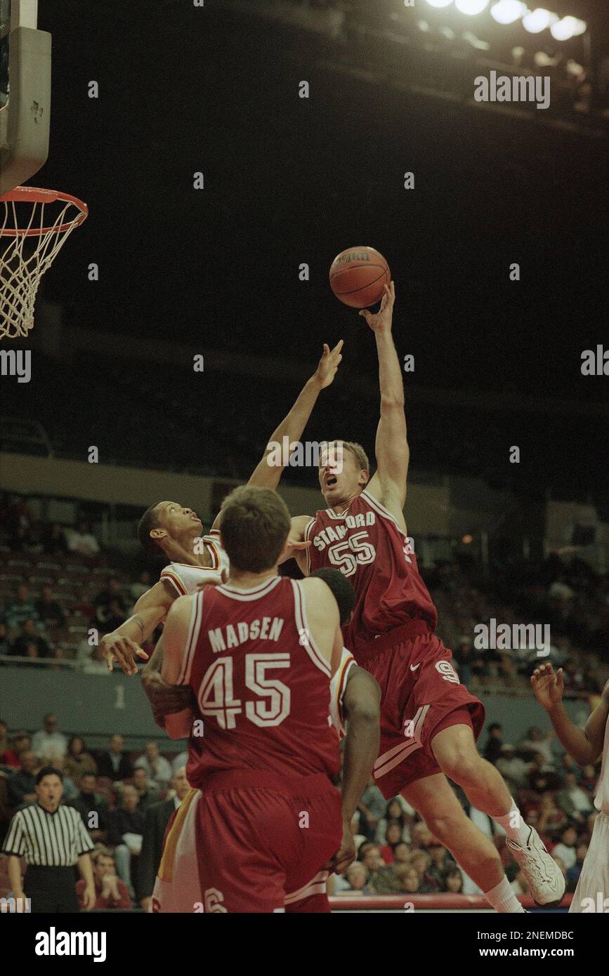 Stanford?s Tim Young (55) goes up for a shot as University of Southern ...