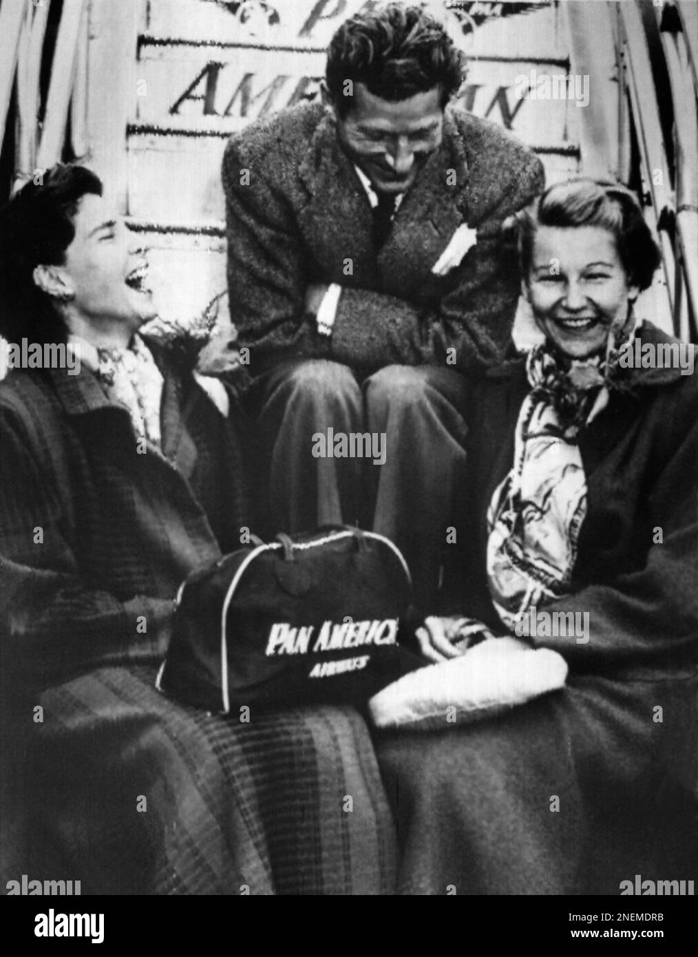 Comedian Danny Kaye, center, enjoys a laugh with tennis stars Margaret ...