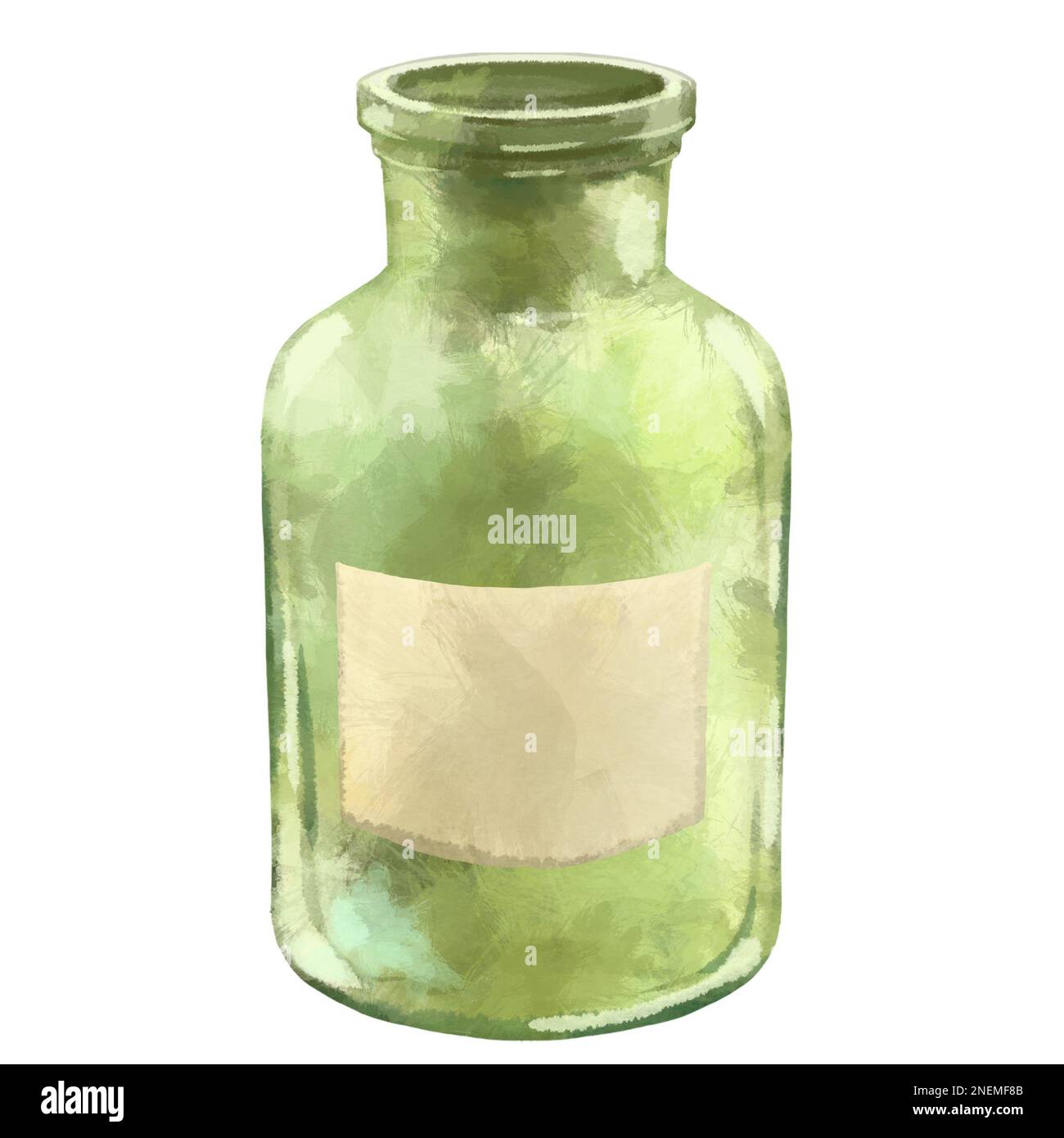 Color illustration of a glass bottle. High quality illustration Stock ...