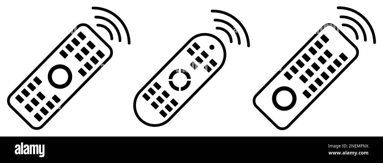Remote control TV icons in line style. Design can use for web and ...