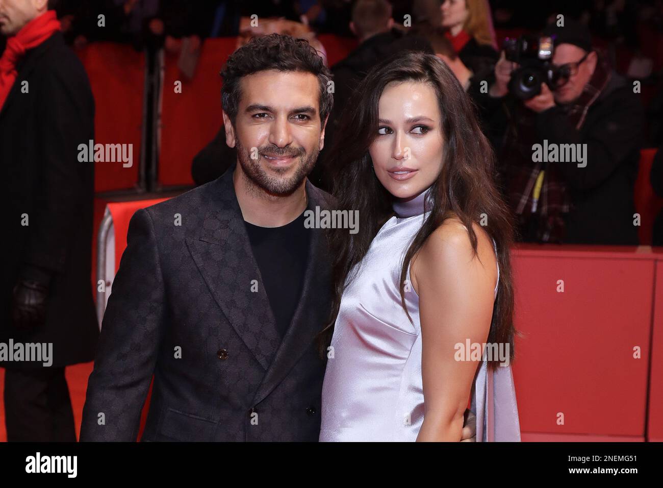 Elyas M Barek and his wife Jessica Riso attend the "She Came to Me ...