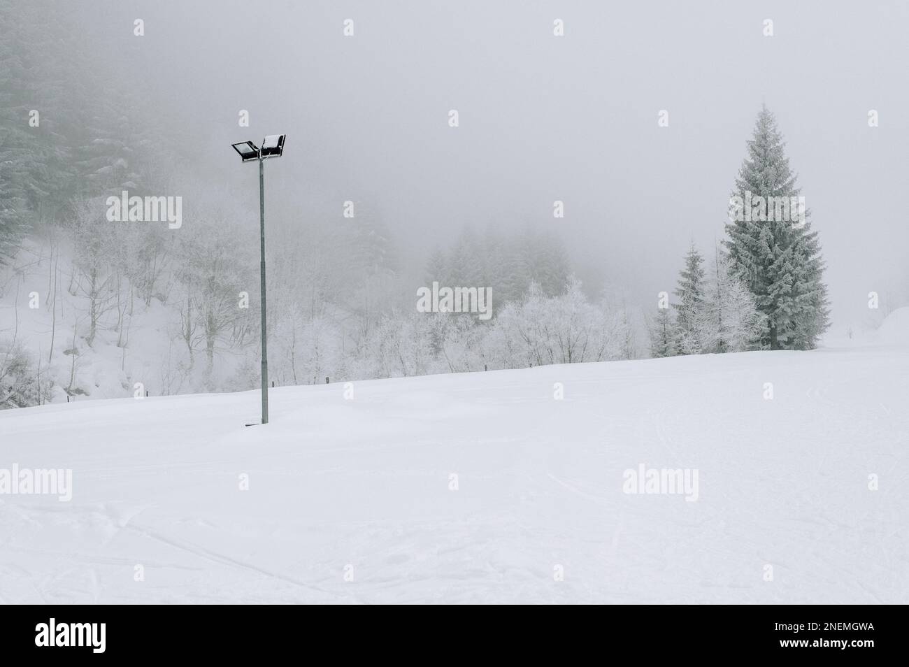Strepeis, upper Stura valley, Cuneo, Italy. Blizzard and temperatures ...