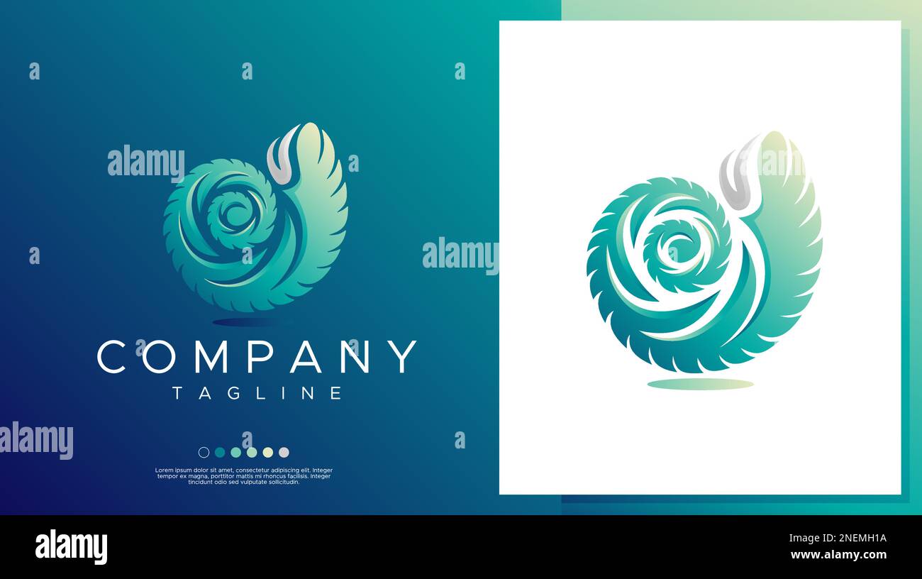 Gradient modern sea oyster logo design template. Simple shell fish logo ...