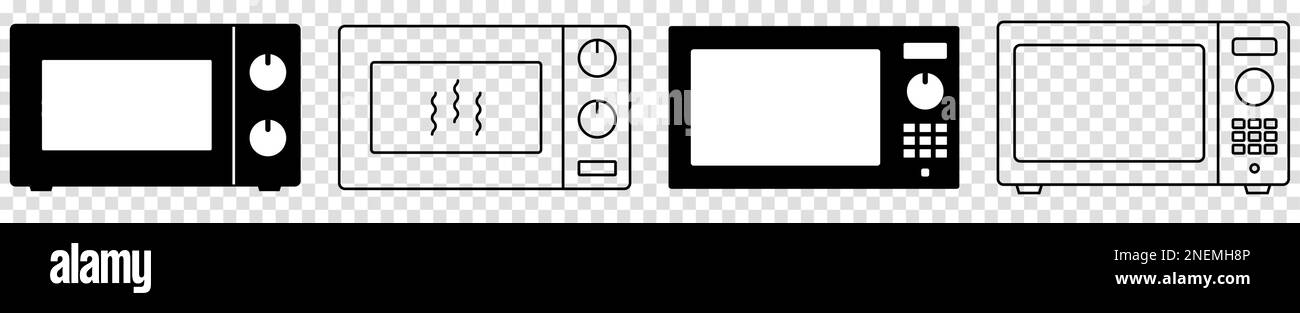 Set of microwave icons. Household appliances concept. Vector ...