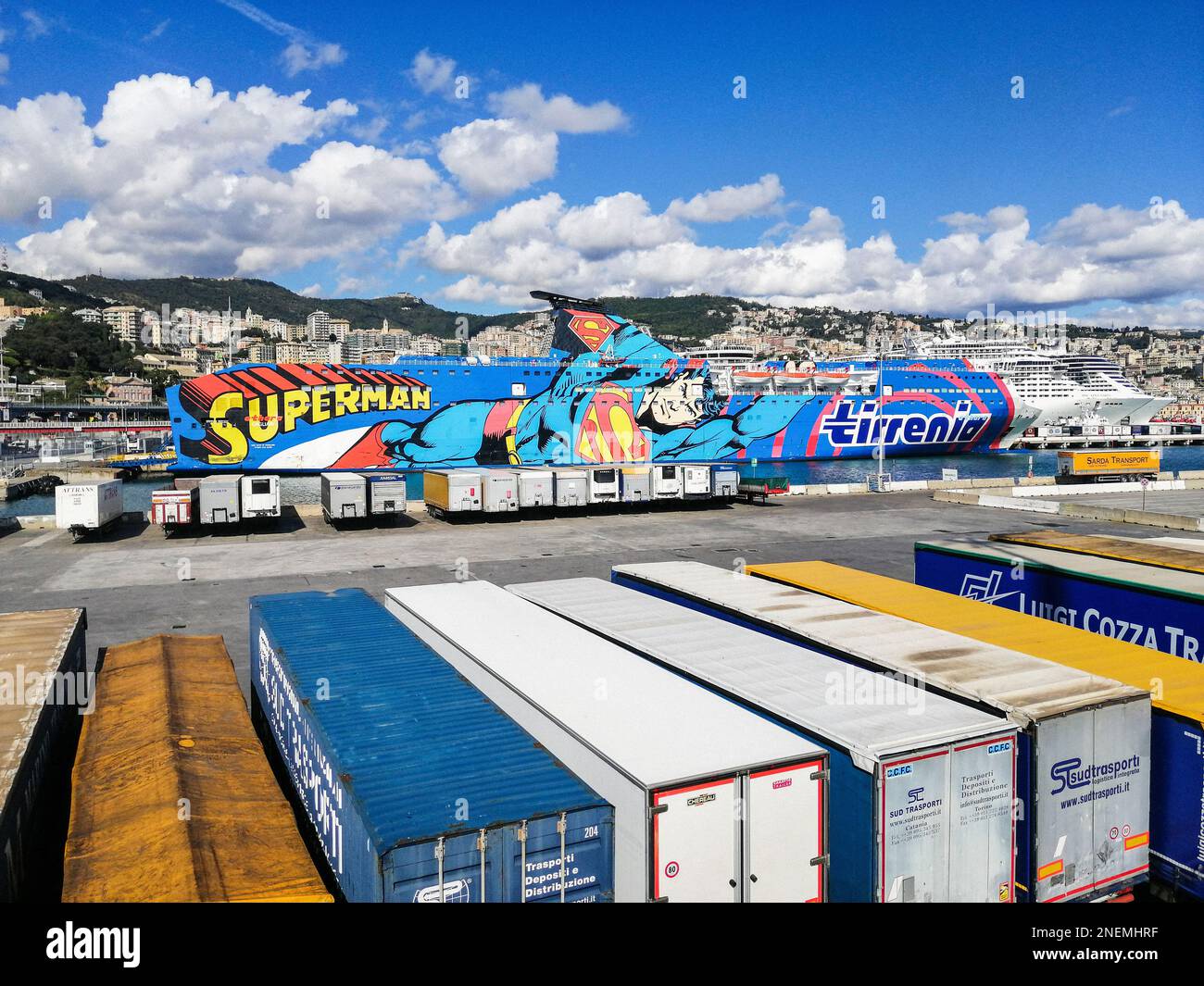 Mediterranean, GNV ferry from Genoa to Tangier, port of Genoa Stock ...