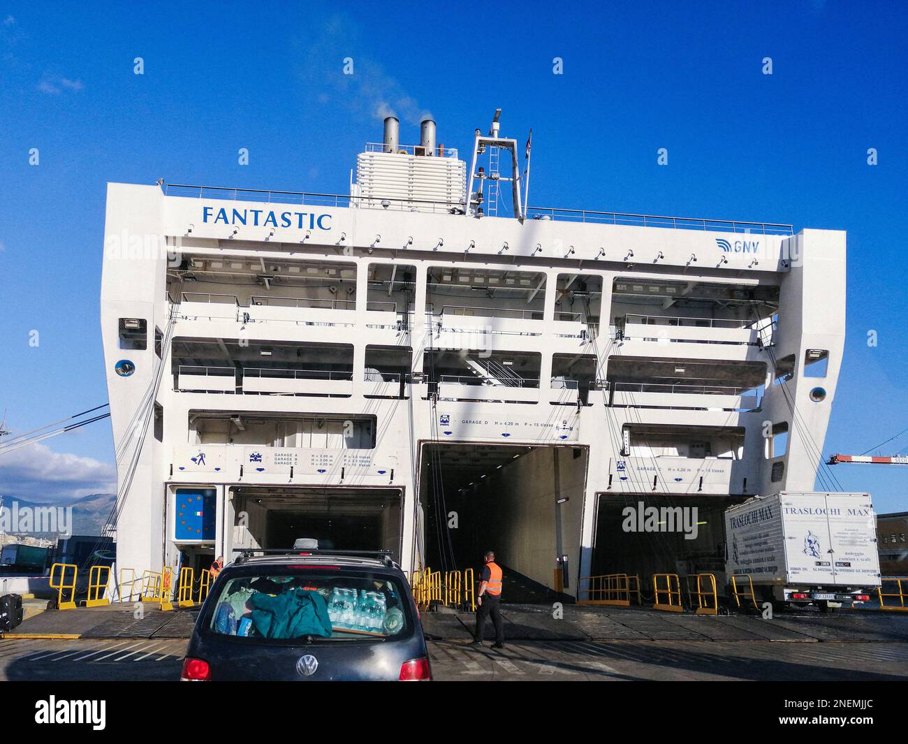 Mediterranean, GNV ferry from Genoa to Tangier, port of Genoa Stock ...