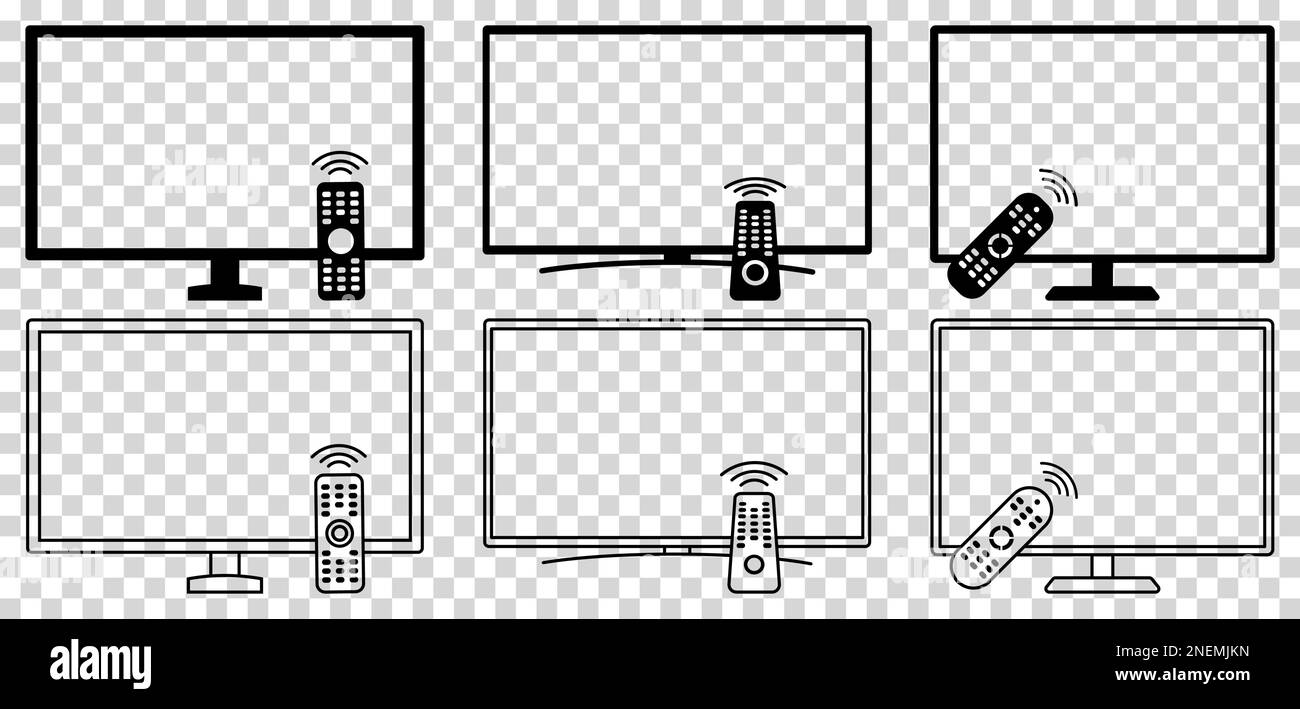 TV and remote icons set. Design can use for web and mobile app. Vector ...