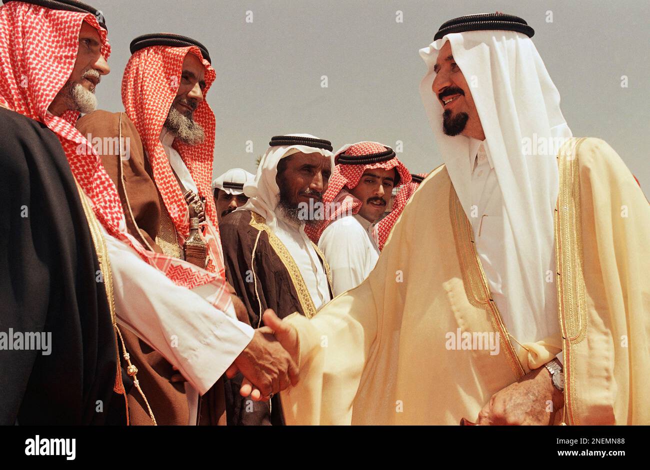 Saudi Defense Minister Prince Sultan, and brother of King Fahd, right ...