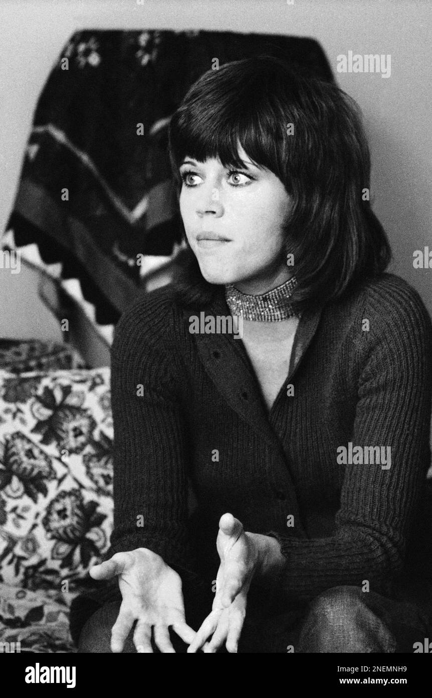 Actress Jane Fonda is shown during an interview in Los Angeles, June 9 ...