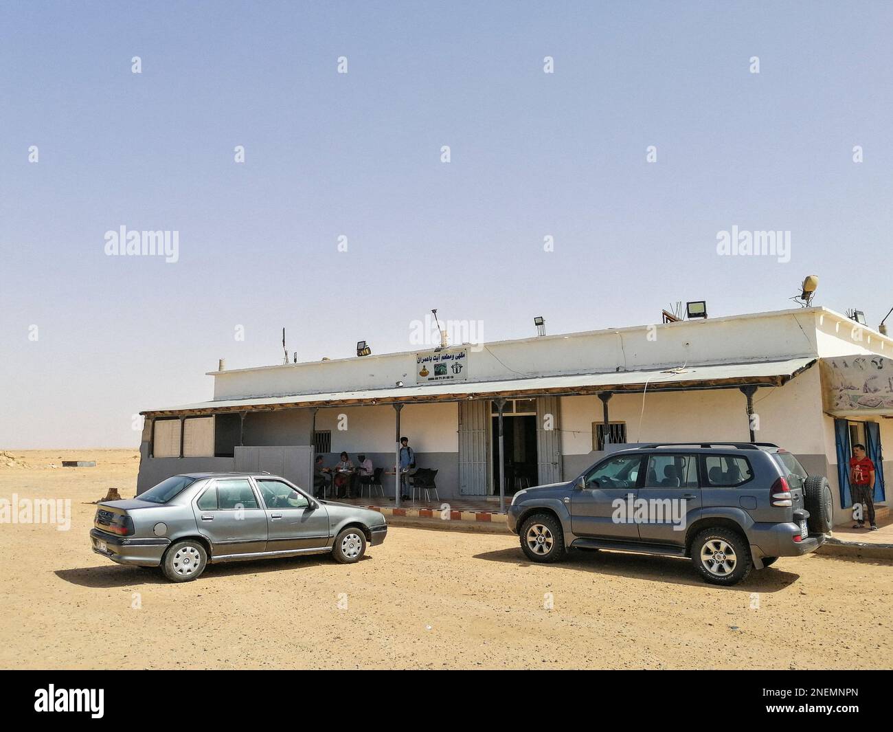 Morocco, Western Sahara, surroundings of Dakhla, restaurant Stock Photo ...